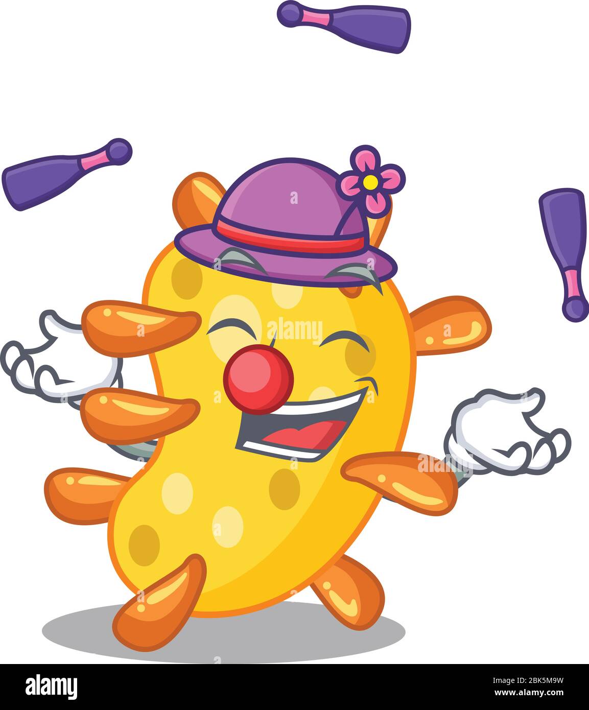 An attractive vibrio cartoon design style playing juggling Stock Vector ...