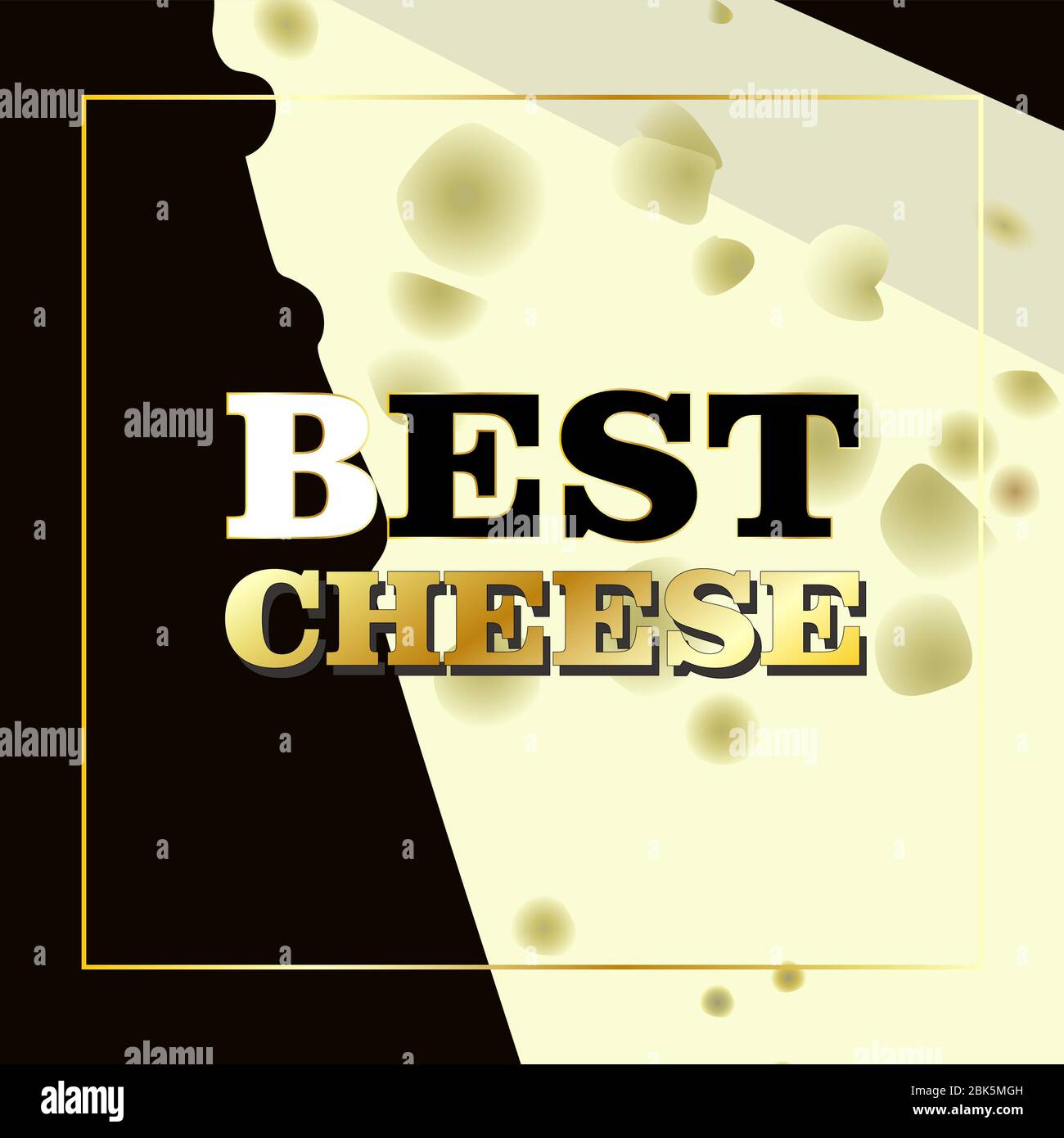 the best cheese. Horizontal banner advertising cheese. Promo poster ...