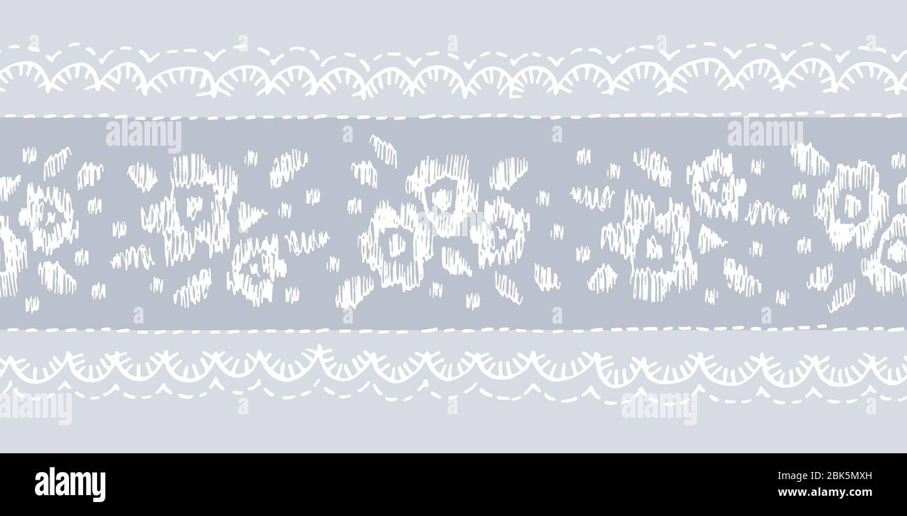 Crewel Embroidery Floral Lace Needlework Vector Seamless Pattern ...