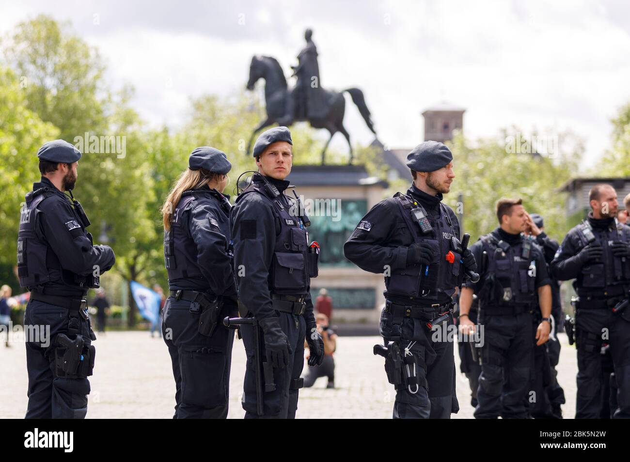 Police officers at an illegal May 1st demonstration of Antifa in the ...