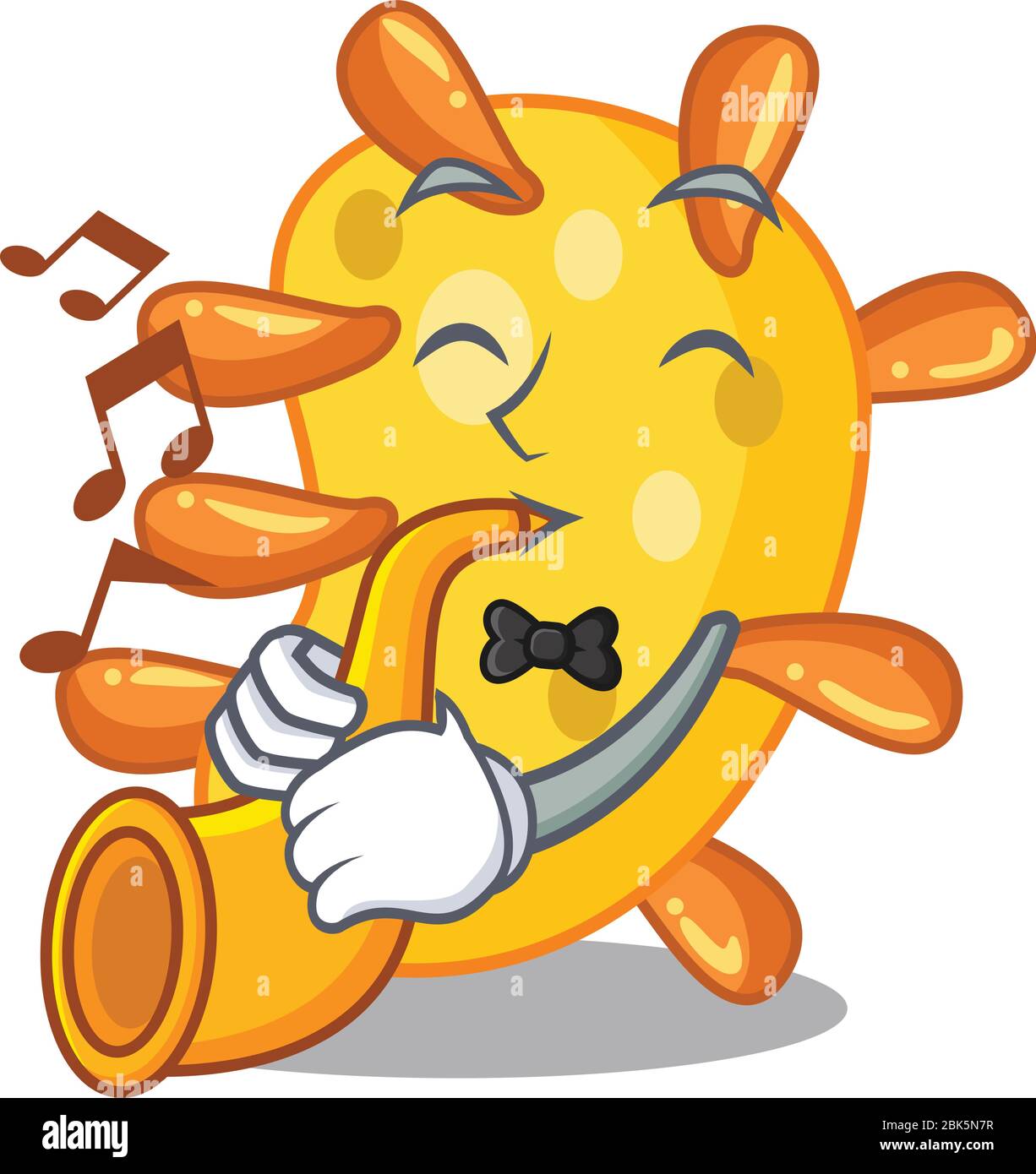 Talented musician of vibrio cartoon design playing a trumpet Stock ...