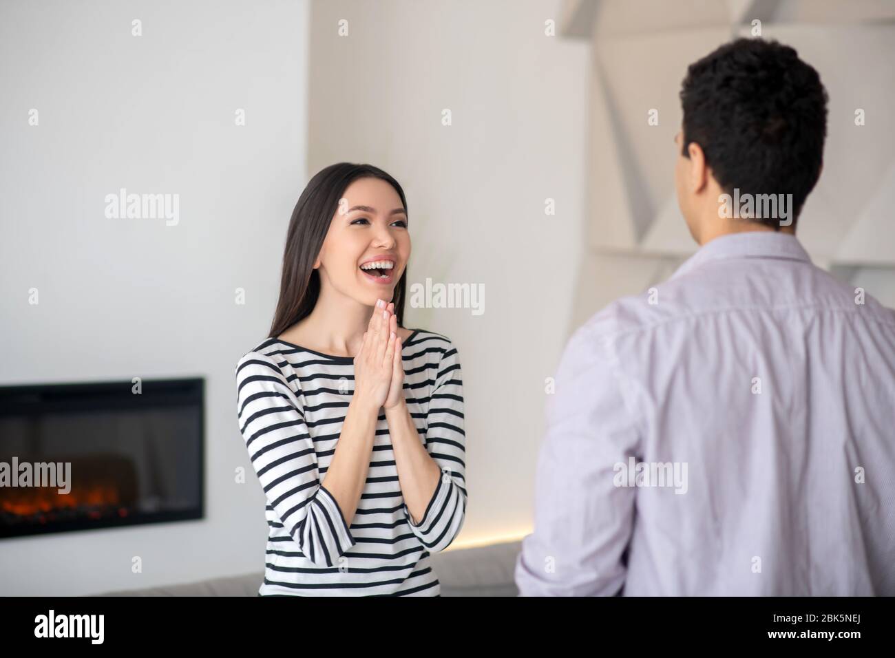 Pretty woman looking back husband hi-res stock photography and images ...