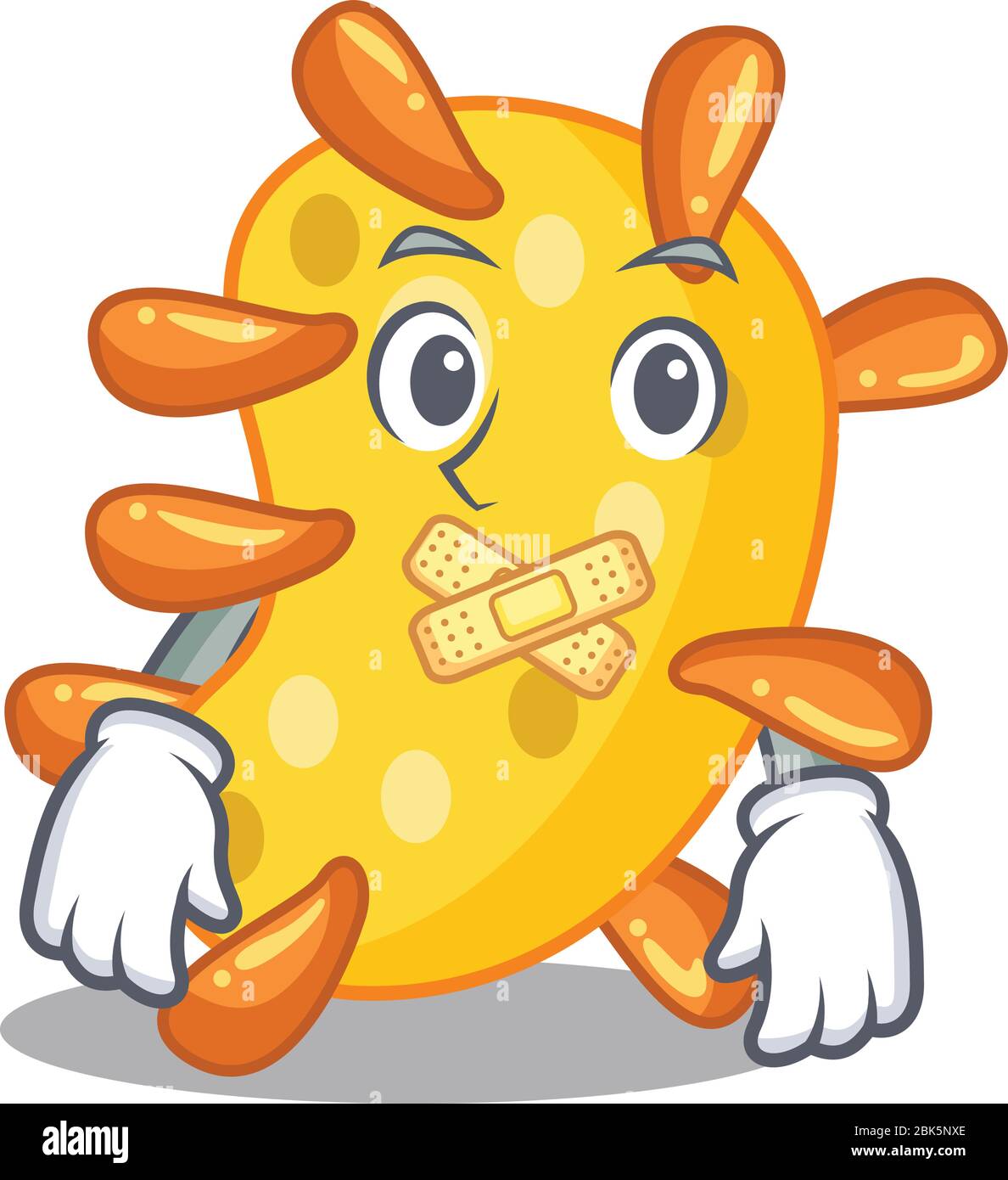 Vibrio cartoon character style with mysterious silent gesture Stock ...