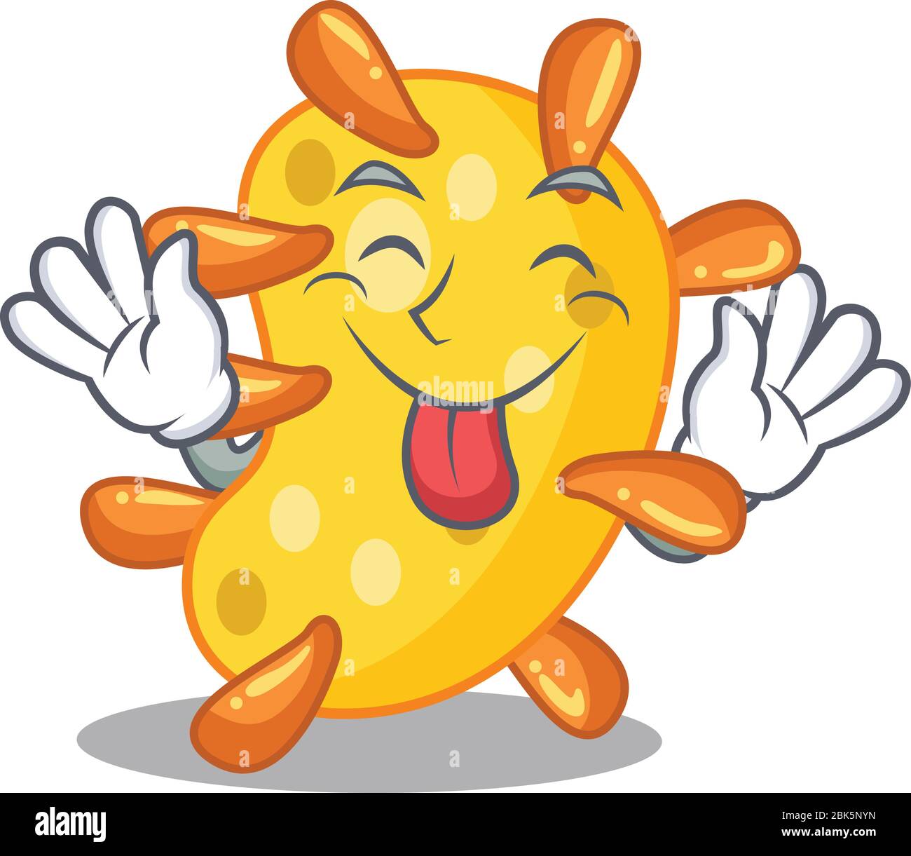An amusing face vibrio cartoon design with tongue out Stock Vector ...