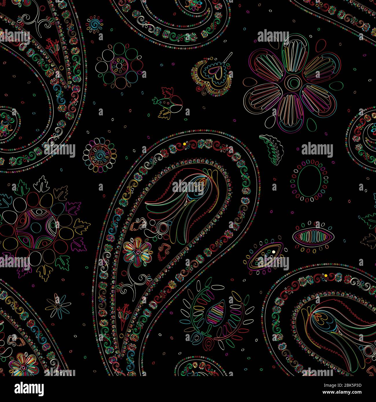 Vector paisley seamless pattern in colors Stock Vector Image & Art - Alamy