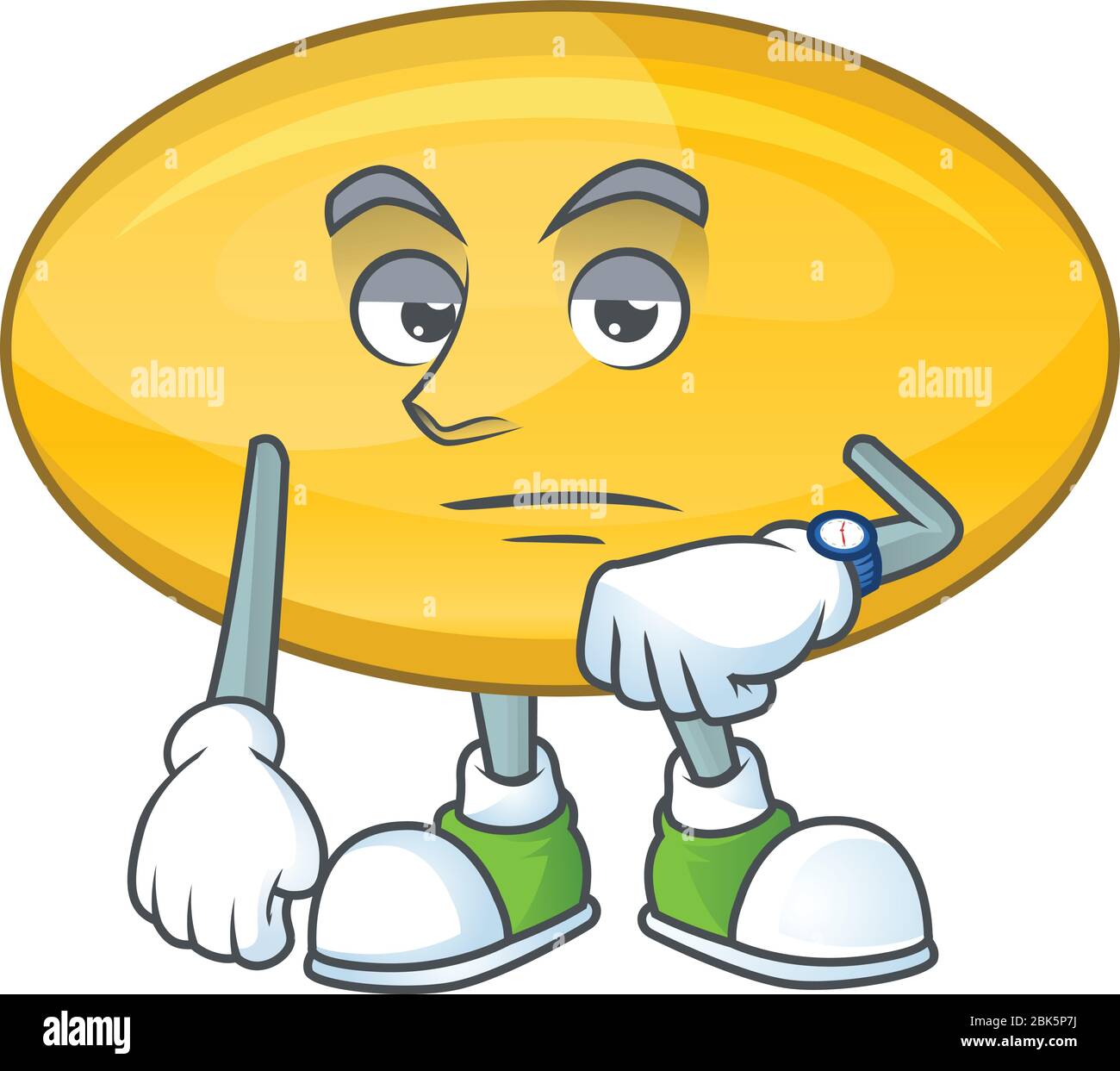 Oil capsule with waiting gesture cartoon mascot design concept. Vector ...