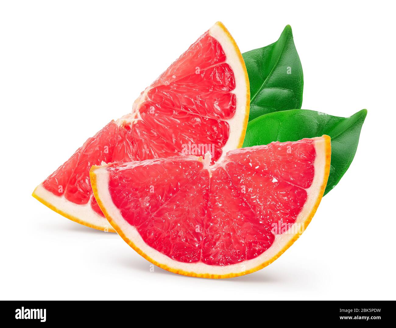 Grapefruit slice isolated on white background. With clipping path and ...