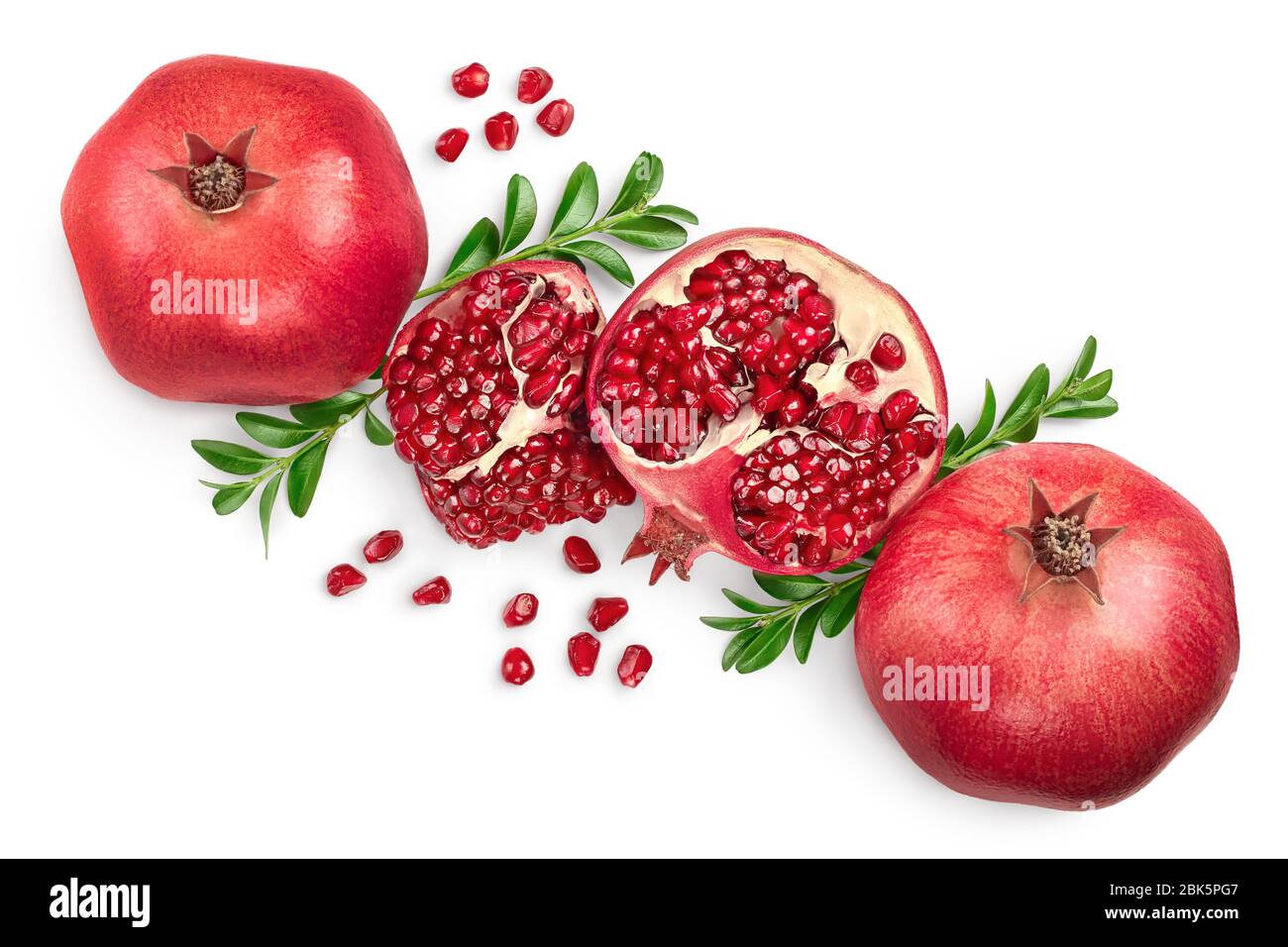 Pomegranate isolated on white background with clipping path and full ...