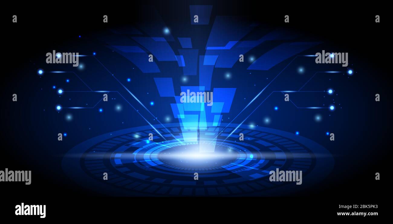 Abstract technology background with glowing circuit pattern, hi-tech ...