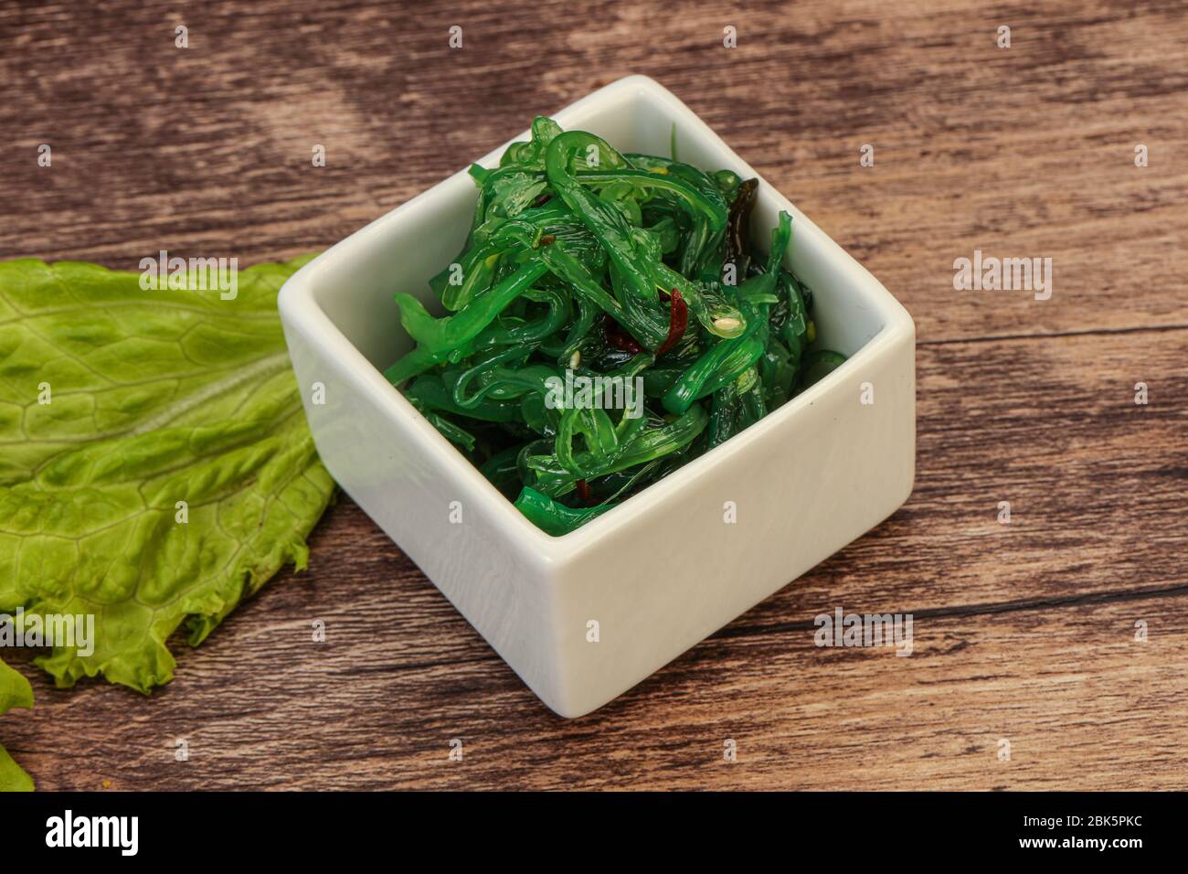 Green Chuka Seaweed Salad Isolated on White Background Top View. Wakame ...