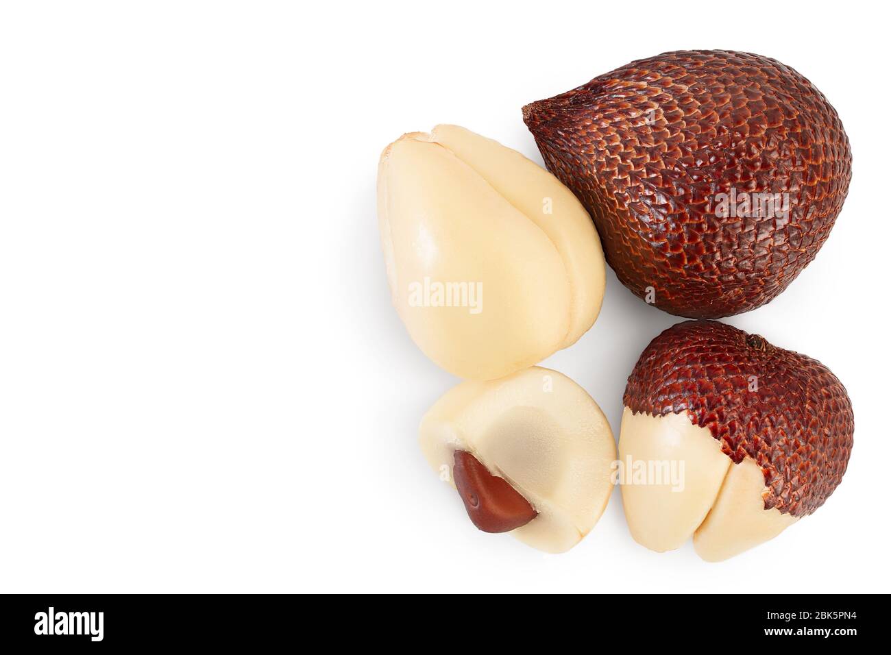 Salak snake fruit isolated on white background with clipping path and ...