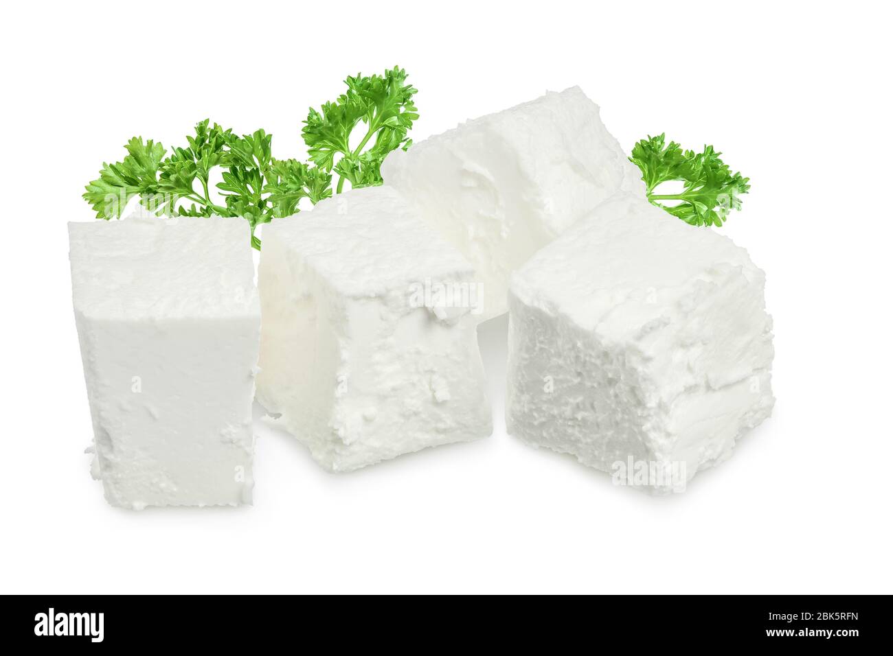 Feta cheese isolated on white background. With clipping path and full ...