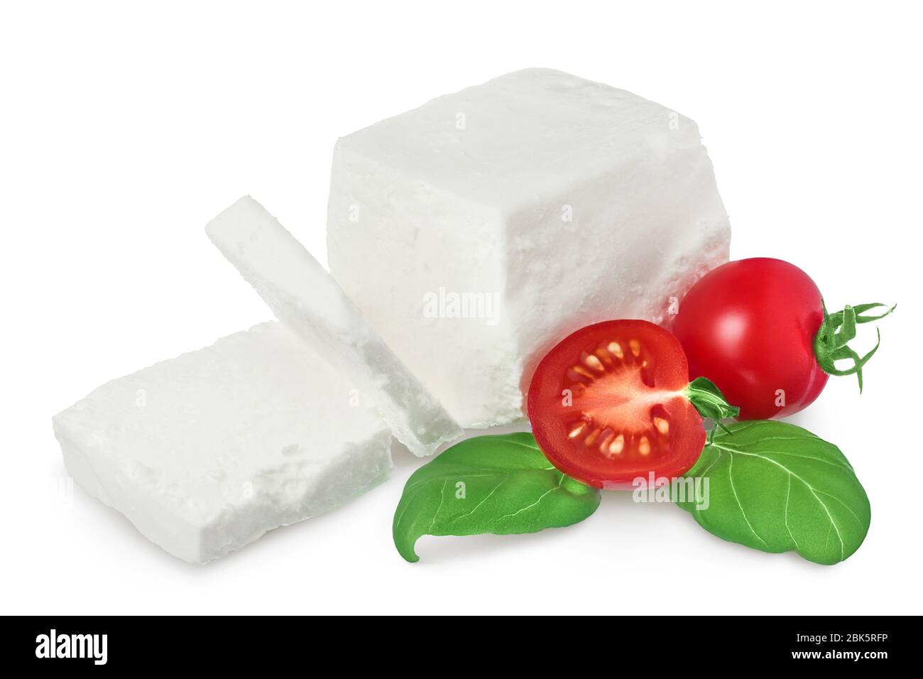 Feta cheese isolated on white background. With clipping path and full ...