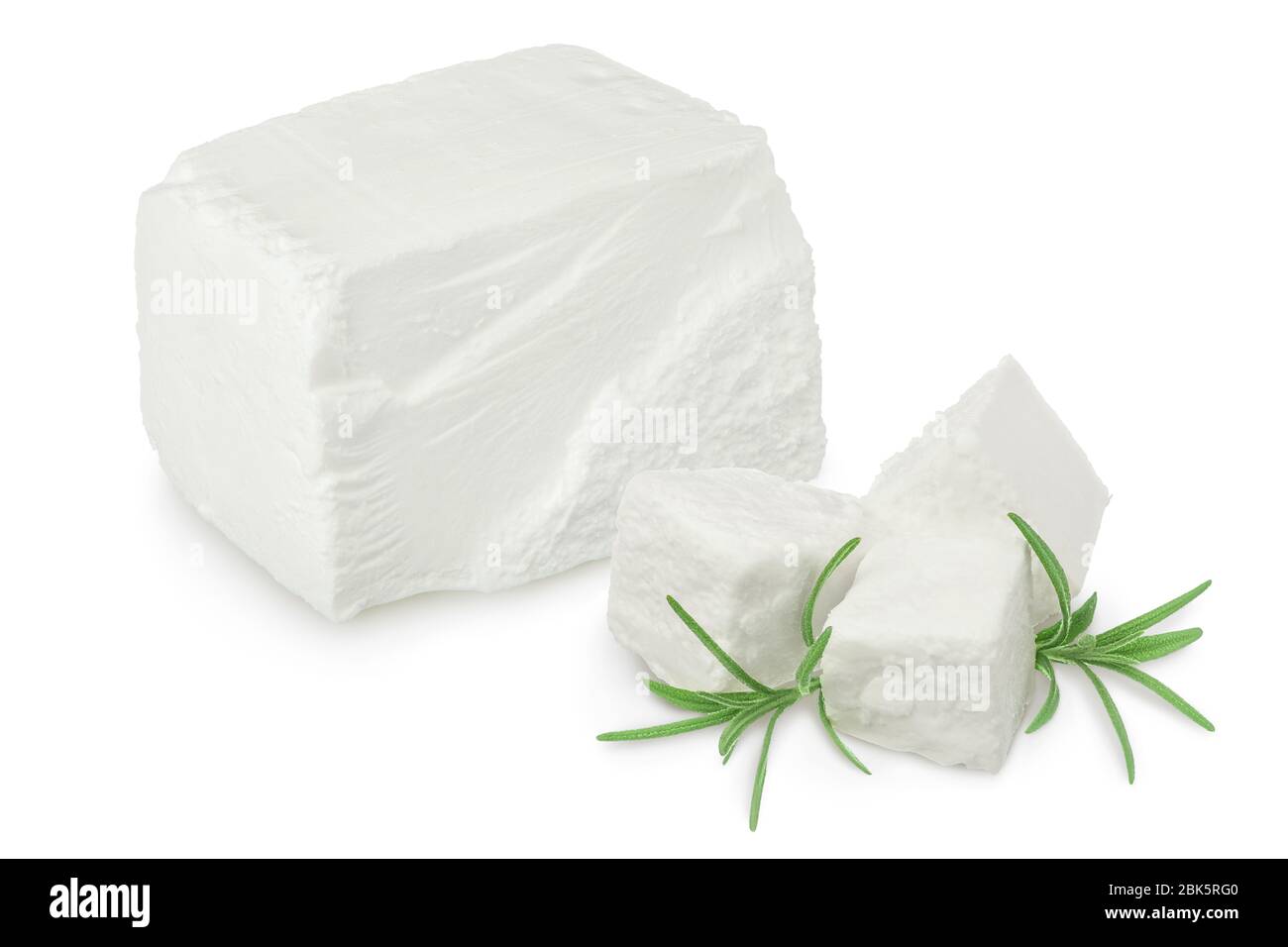 Feta cheese isolated on white background. With clipping path and full ...