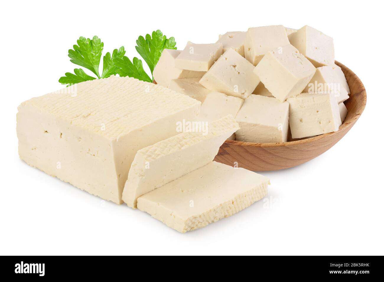 tofu cheese isolated on white background with clipping path and full ...