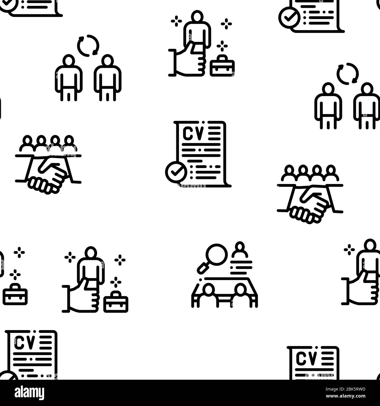 Recruitment And Research Employee Seamless Pattern Vector Stock Vector ...