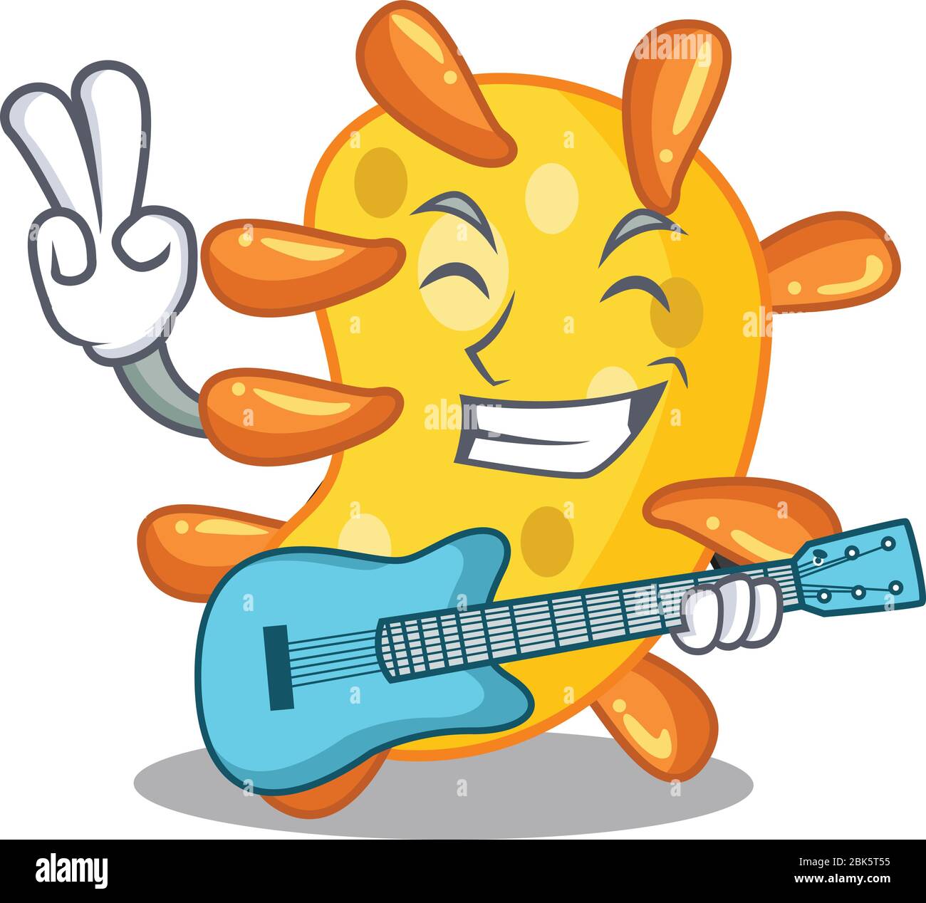 Talented musician of vibrio cartoon design playing a guitar Stock ...