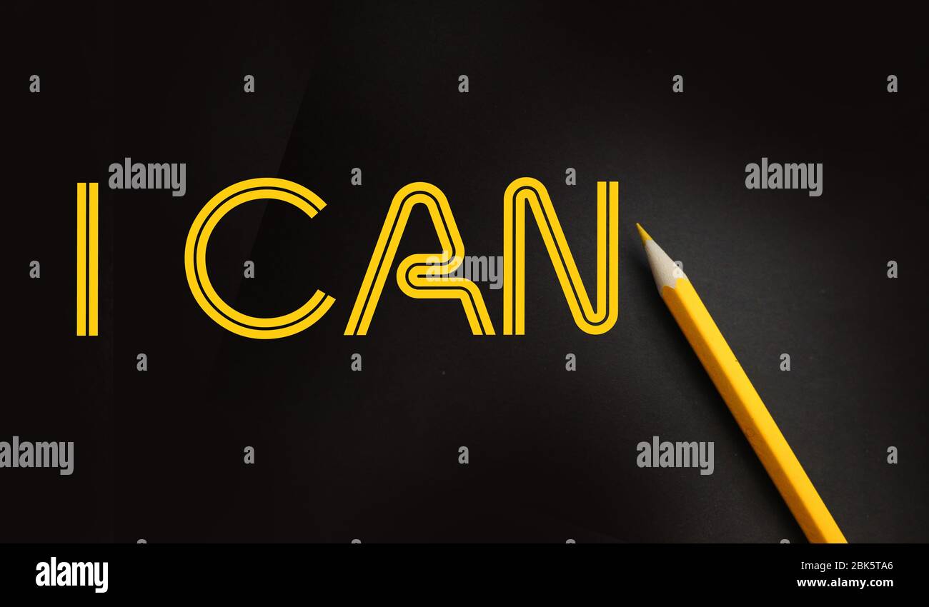 I can words with yellow pencil besides. Conceptual image of motiation ...