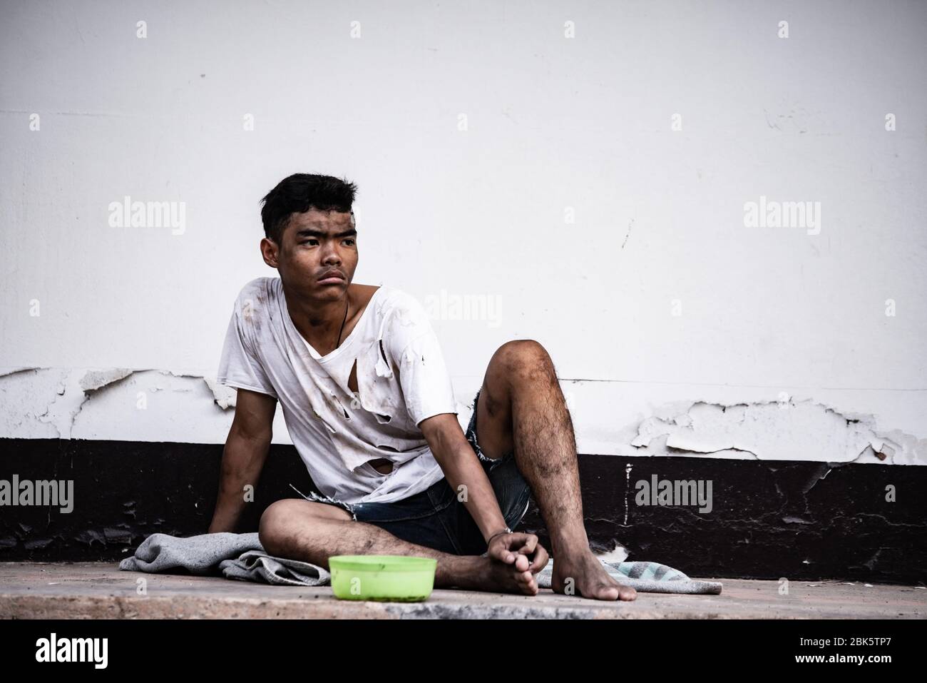 homeless man for help concept for poverty or hunger people, Human ...