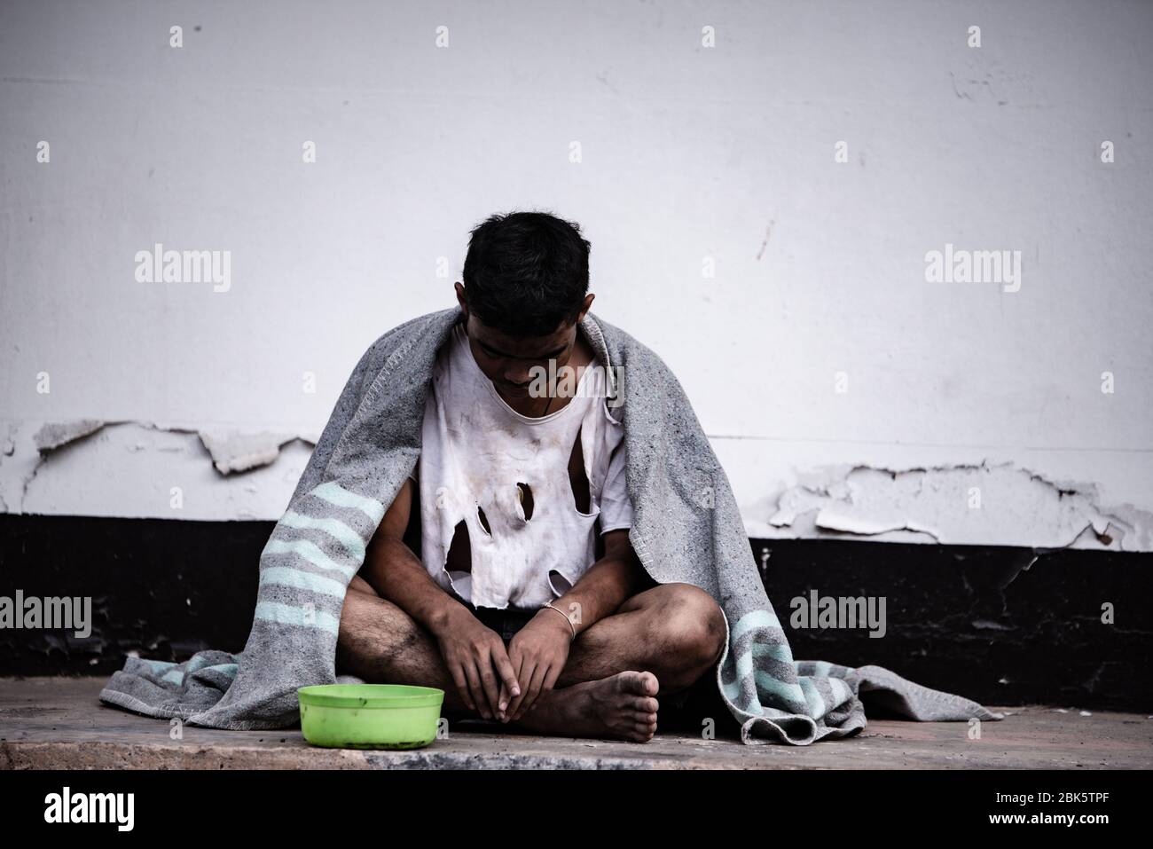 homeless man for help concept for poverty or hunger people, Human ...