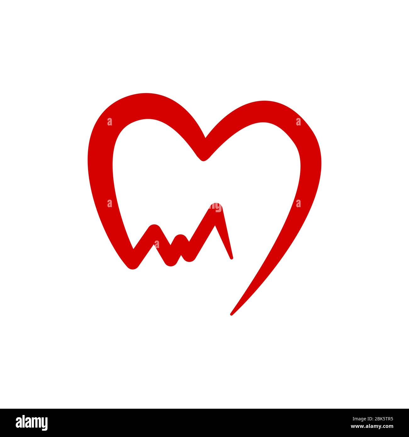 electrocardiogram and heart vector graphic design illustration Stock ...