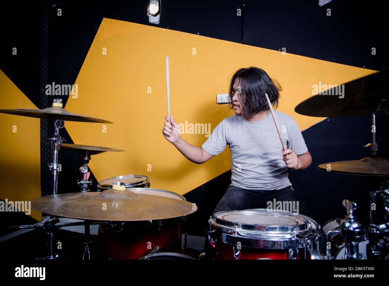 Professional drums in studio black hi-res stock photography and images ...
