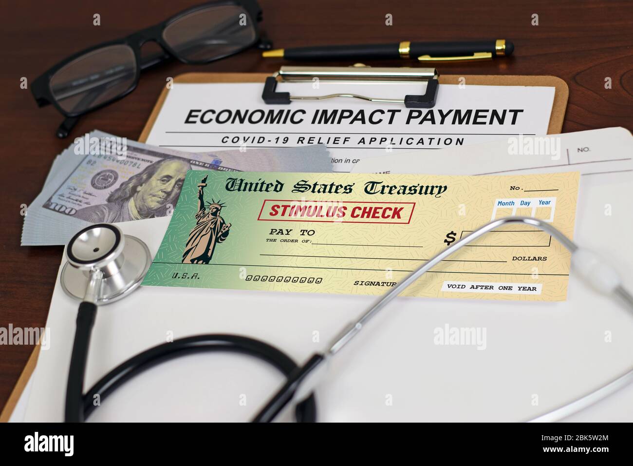 Illustrative concept image of financial aid application for Covid-19 ...