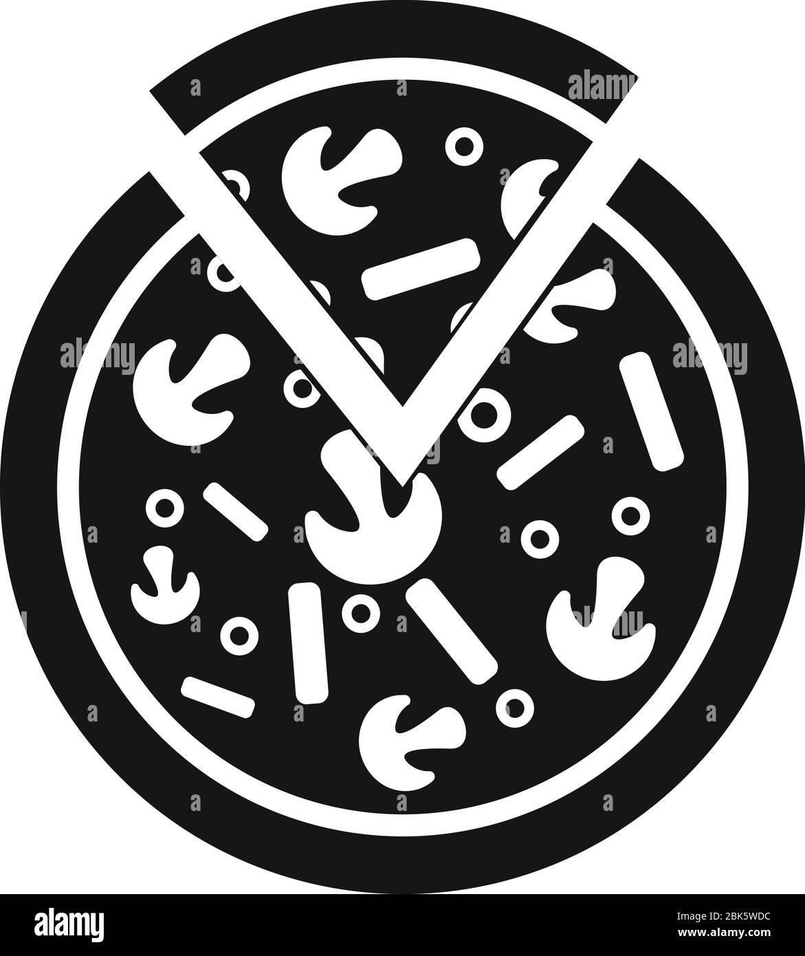 Mushroom pizza icon. Simple illustration of mushroom pizza vector icon ...