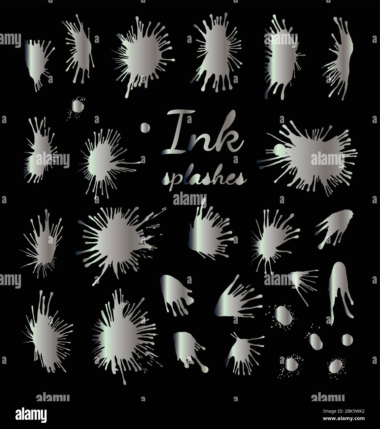 Watercolor splashes and stain texture. Vector silver illustration Stock ...