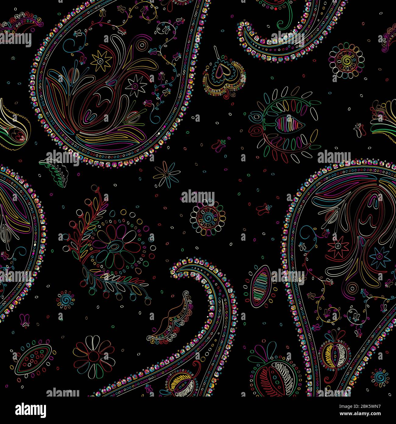 Vector paisley seamless pattern in colors Stock Vector Image & Art - Alamy