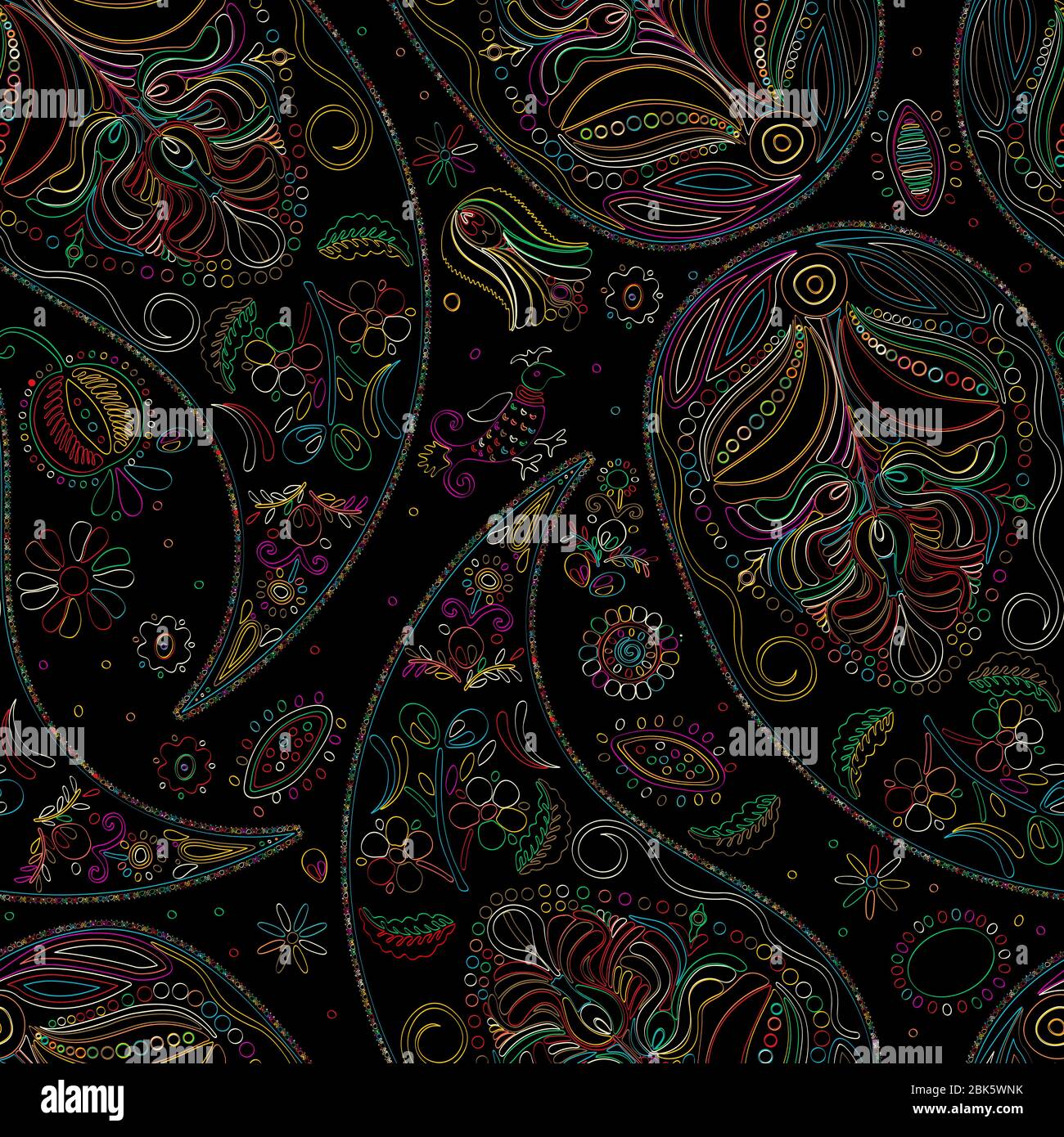 Vector paisley seamless pattern in colors Stock Vector Image & Art - Alamy