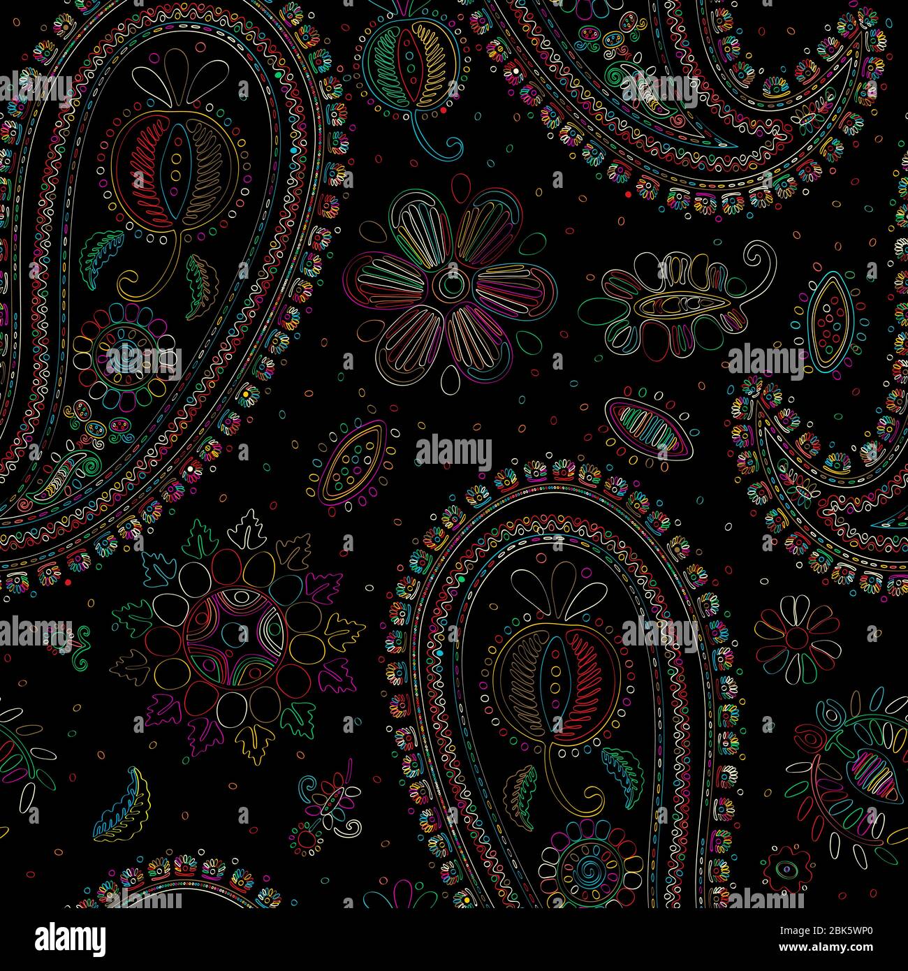 Vector paisley seamless pattern in colors Stock Vector Image & Art - Alamy
