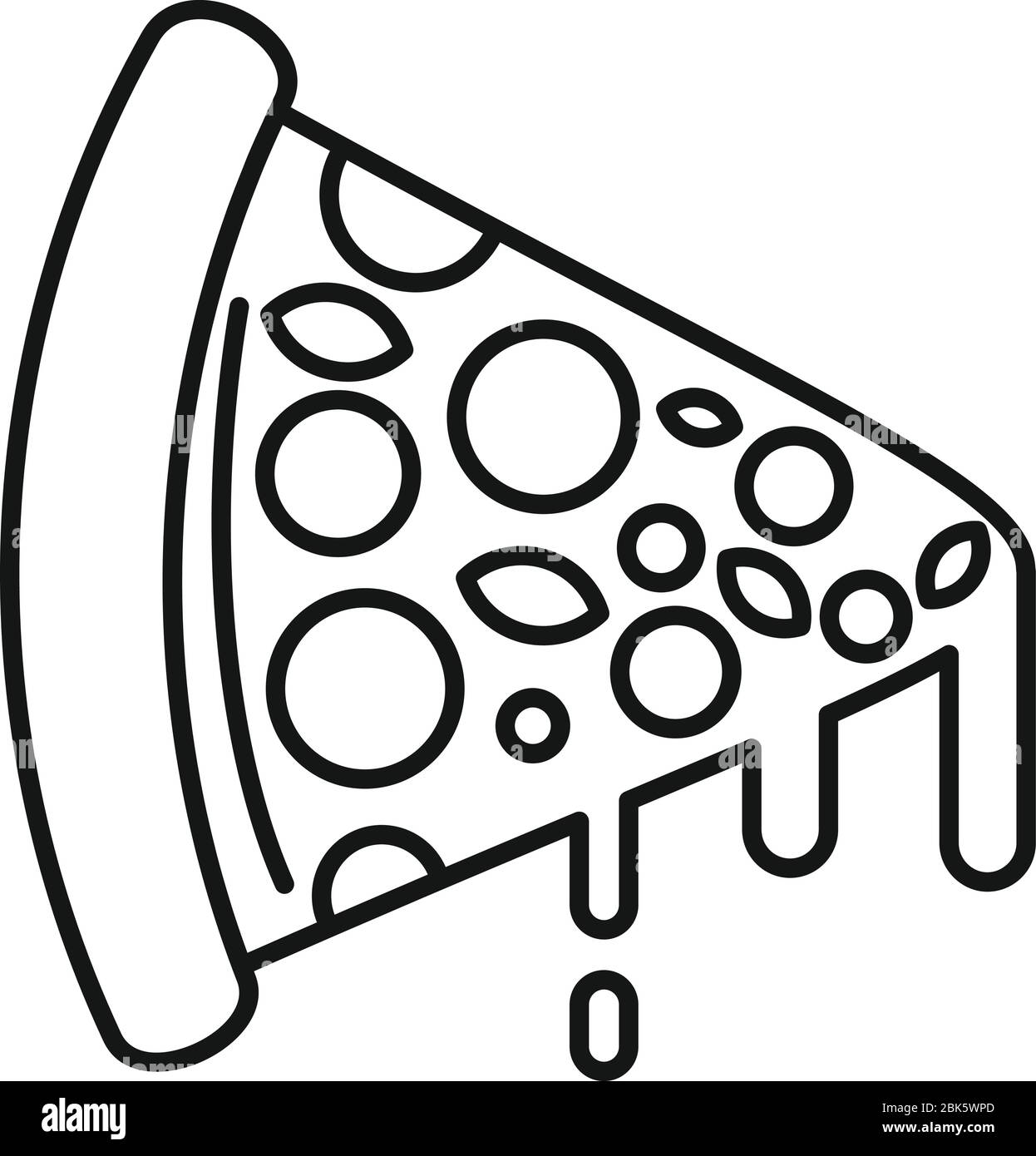 Hot pizza slice icon. Outline hot pizza slice vector icon for web ...