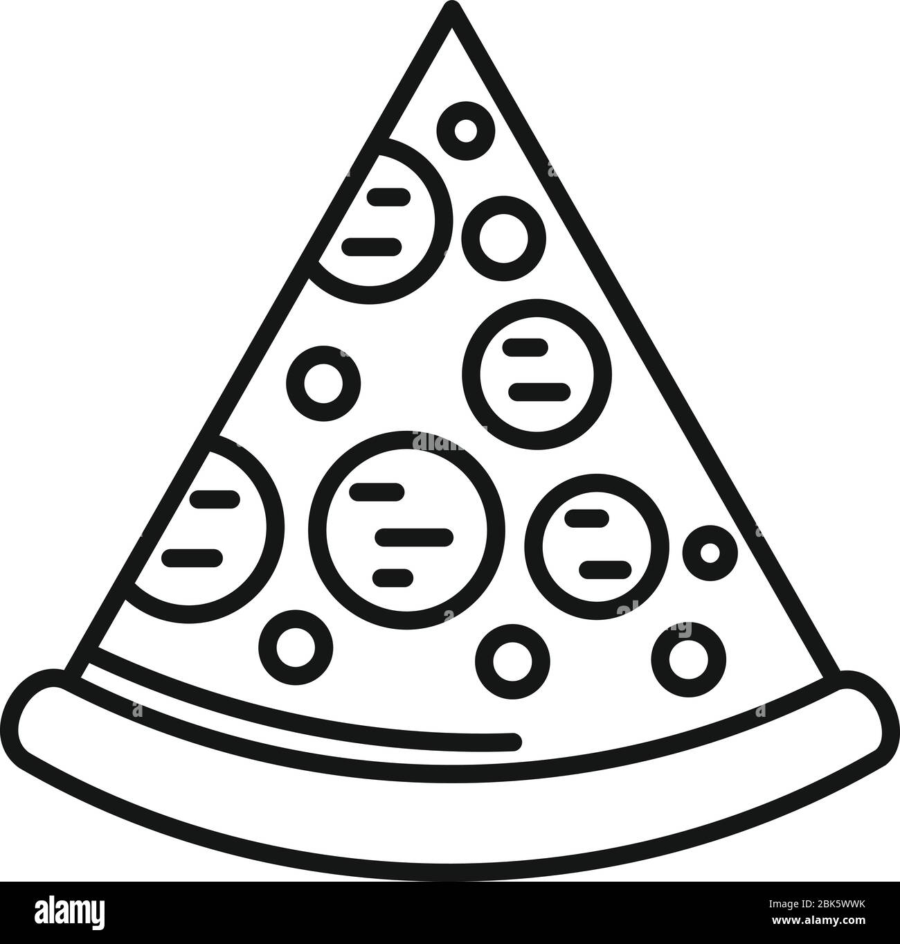 Mozzarella pizza slice icon. Outline mozzarella pizza slice vector icon ...