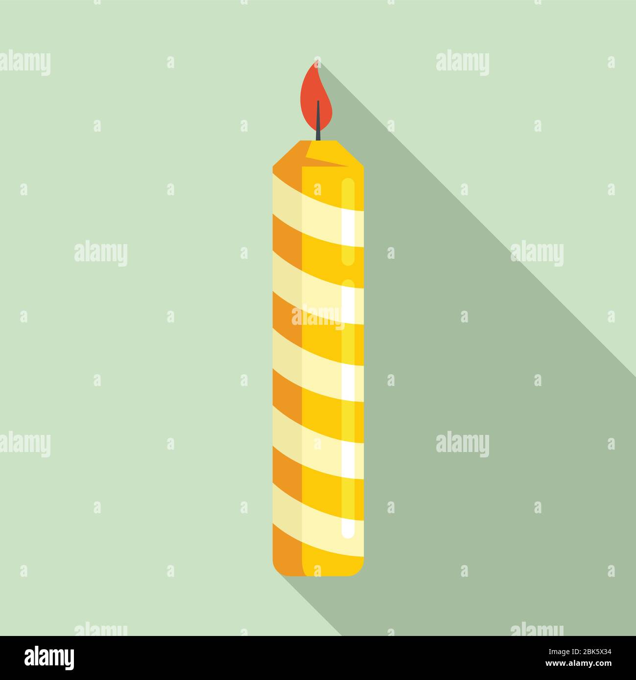 Party birthday candle icon. Flat illustration of party birthday candle ...