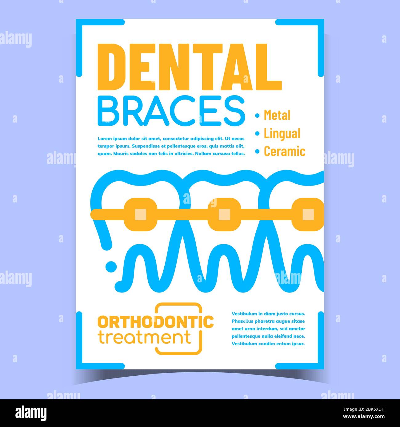 Dental Braces Creative Advertising Banner Vector Stock Vector Image ...