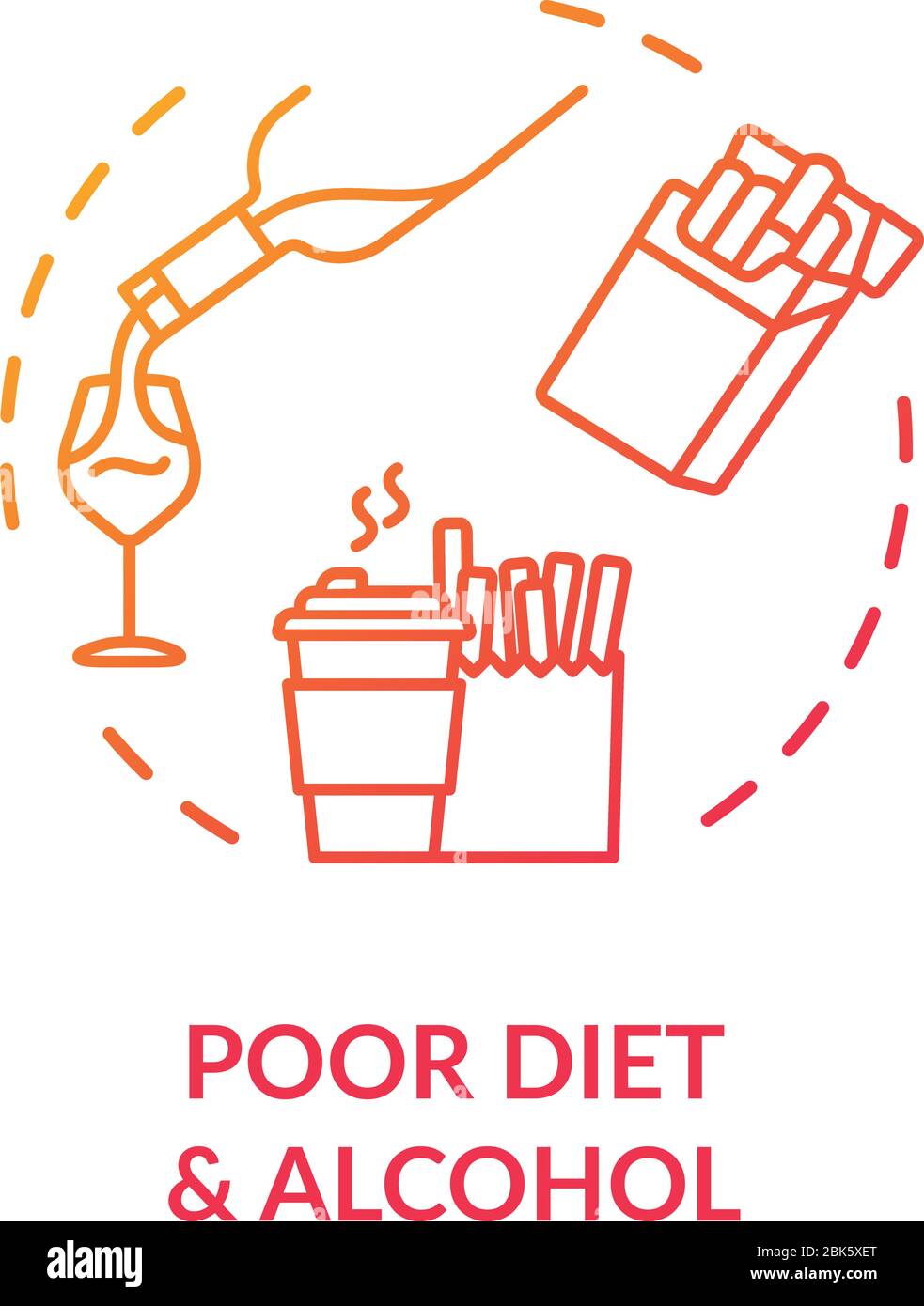 Poor diet and alcohol concept icon Stock Vector Image & Art - Alamy