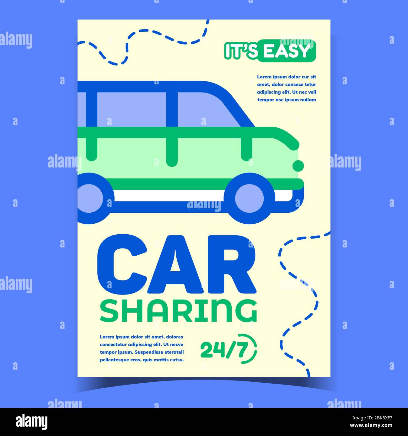 Car Sharing Service Advertising Banner Vector Stock Vector Image & Art ...