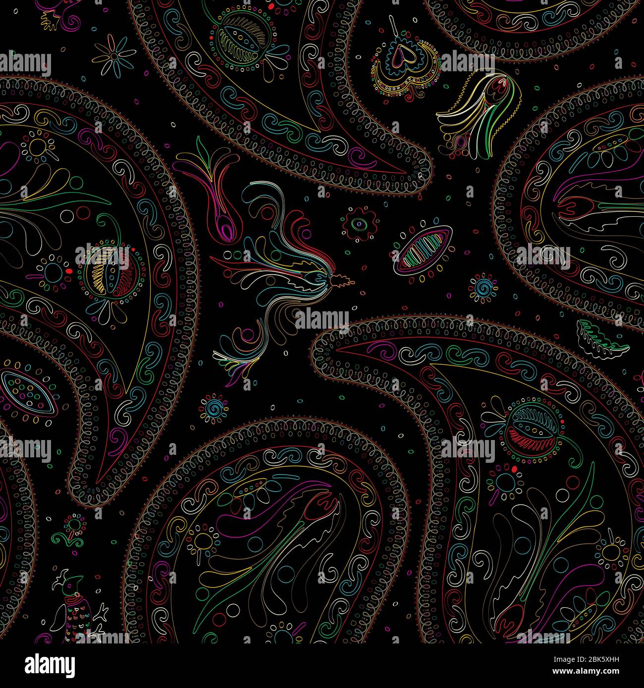 Vector paisley seamless pattern in colors Stock Vector Image & Art - Alamy