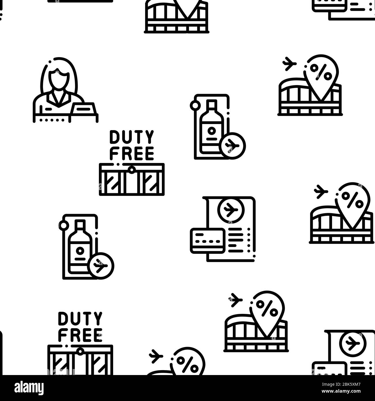 Duty Free Shop Store Seamless Pattern Vector Stock Vector Image & Art ...