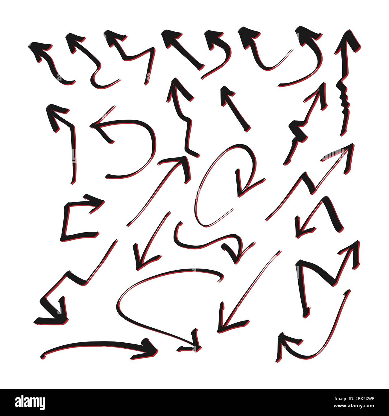 Cartoon style.Hand drawn arrows, borders, icons and symbols.hand drawn ...