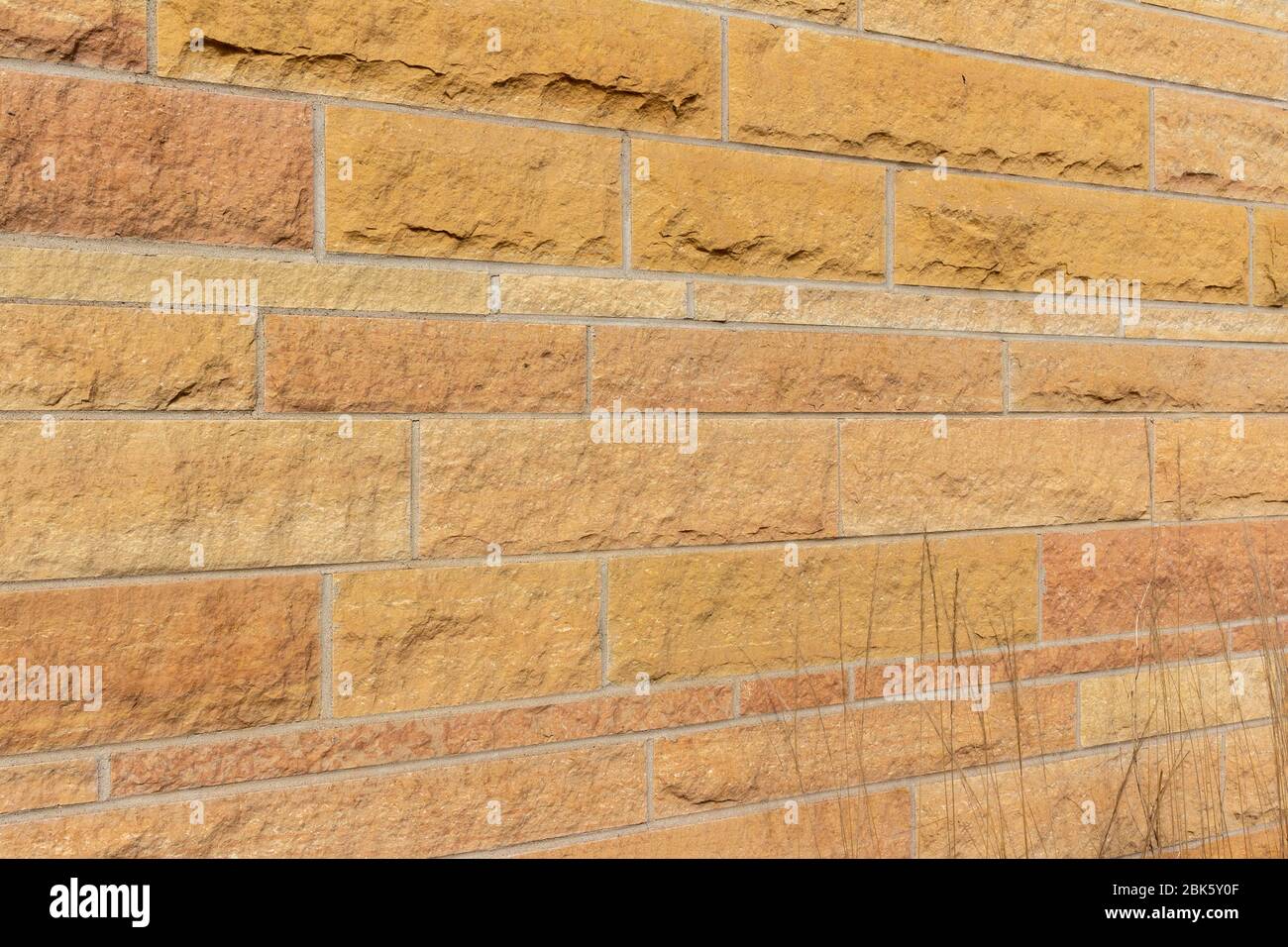Light brown color modern limestone brick wall texture background Stock ...