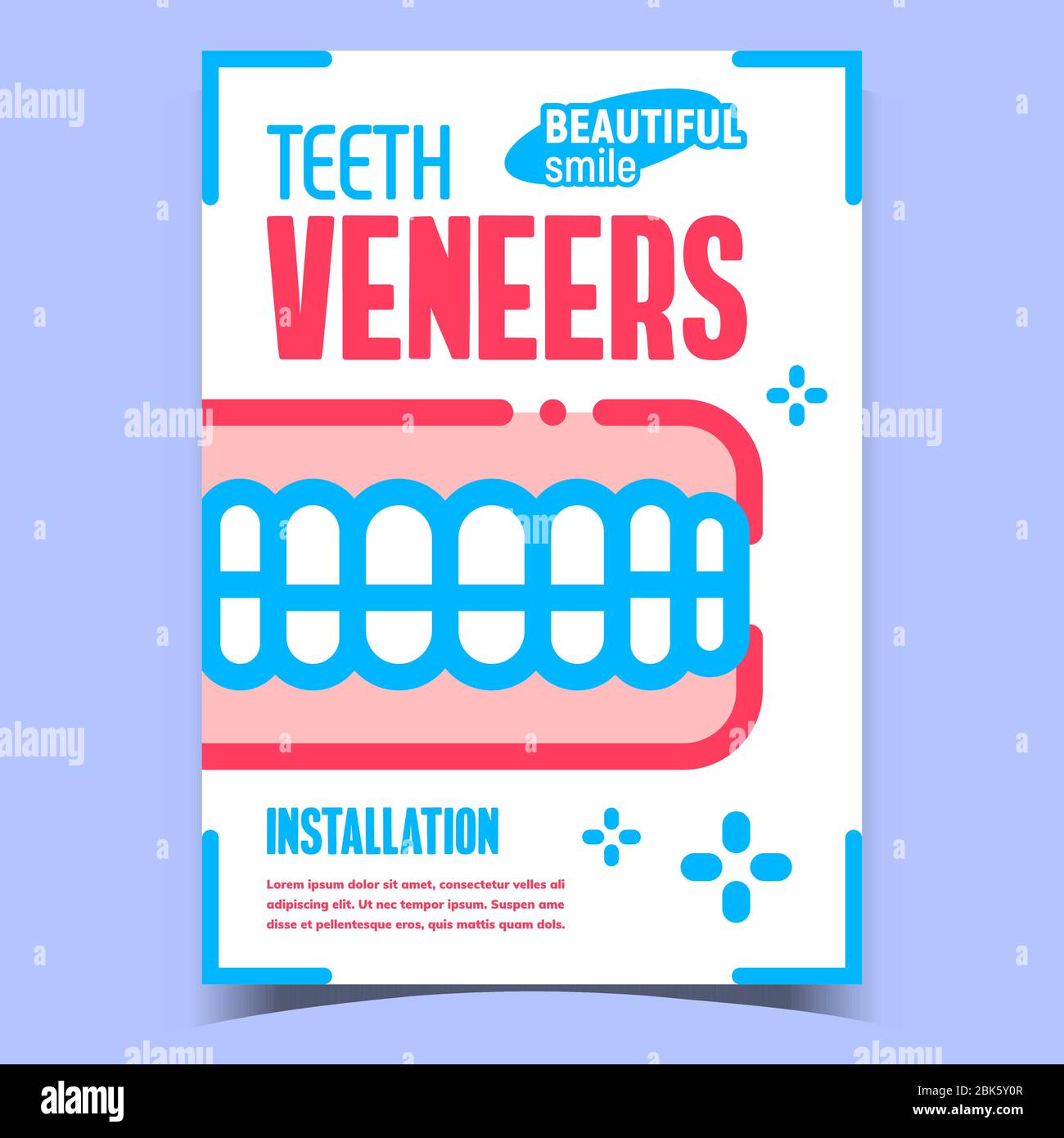 Teeth Veneers Creative Advertising Banner Vector Stock Vector Image ...