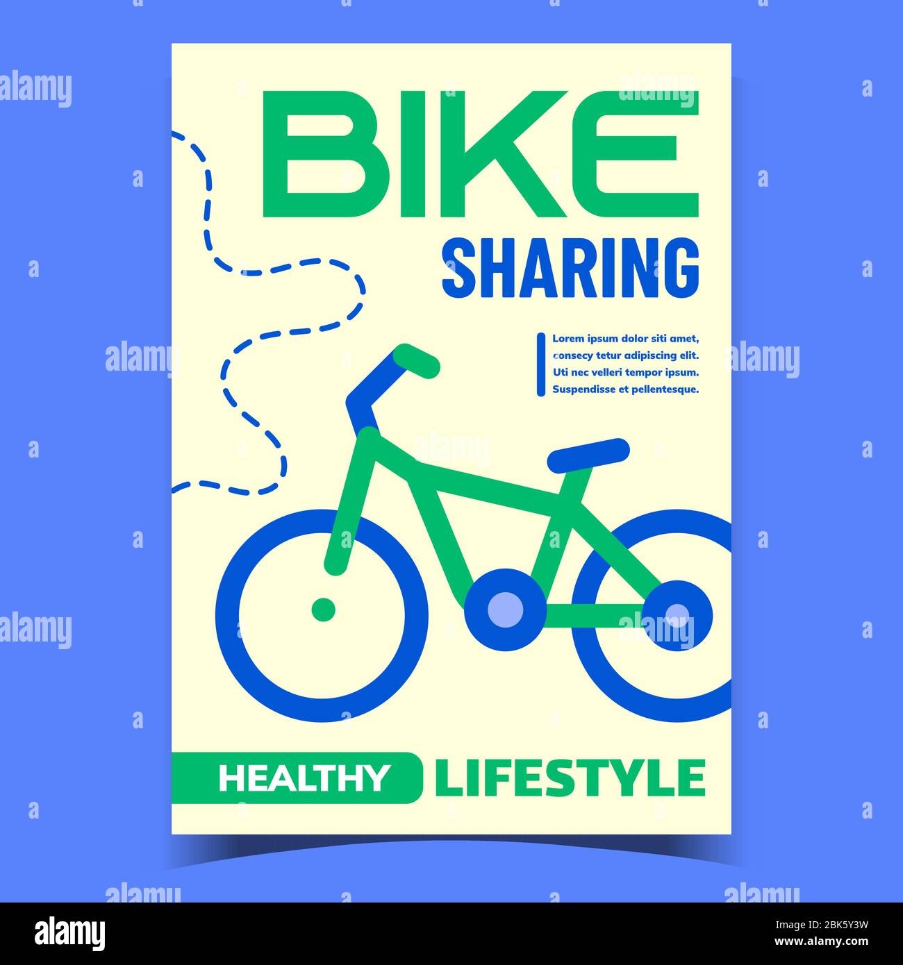 Bike Sharing Service Advertising Banner Vector Stock Vector Image & Art ...