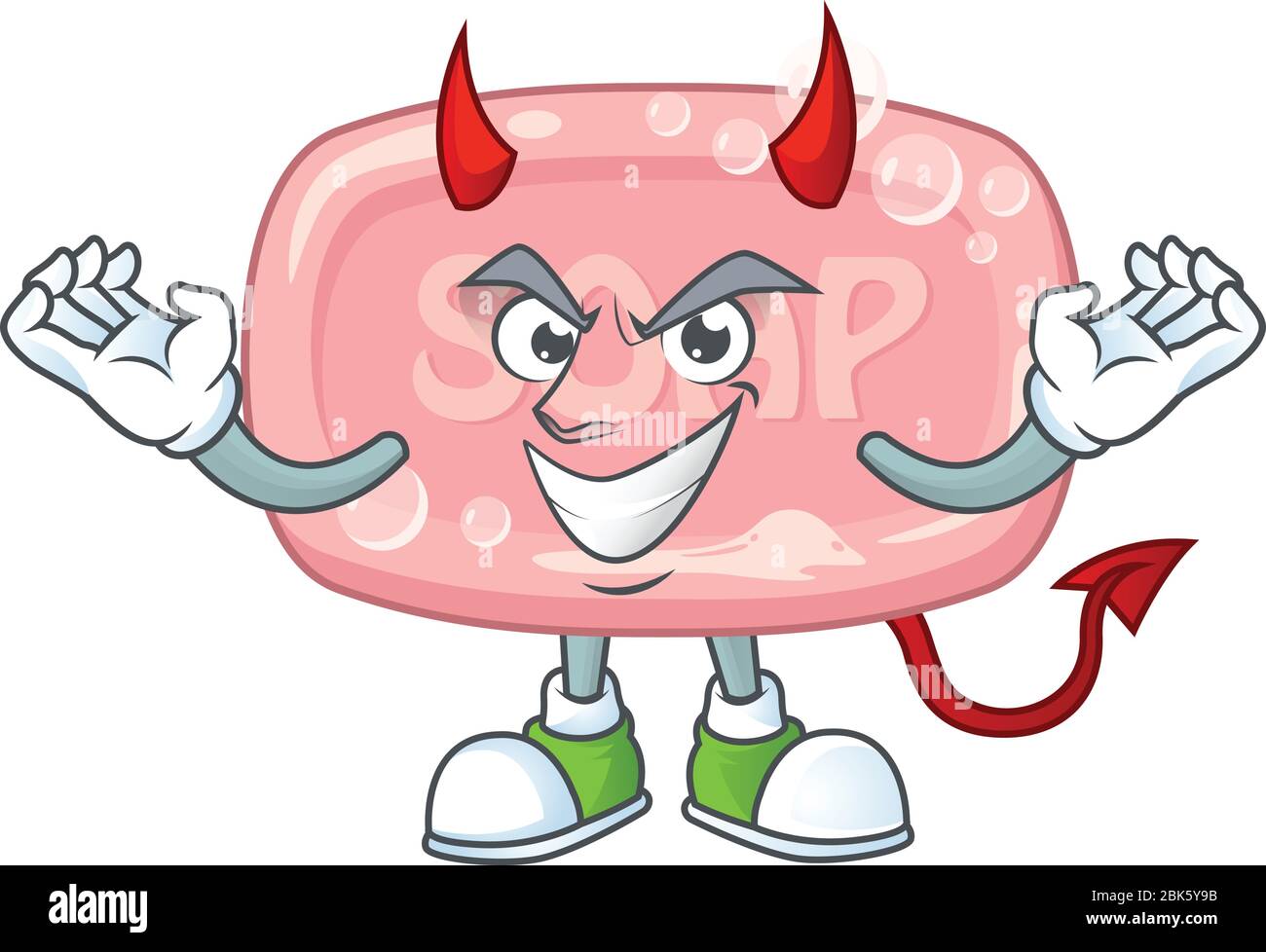 A picture of devil pink soap cartoon character design Stock Vector ...
