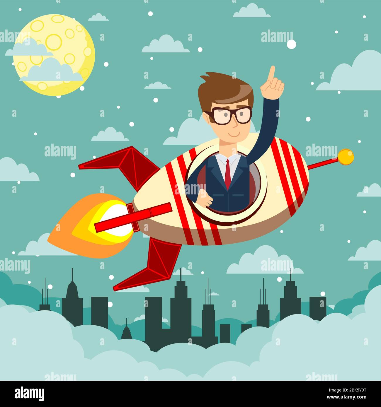 Cartoon happy rocket hi-res stock photography and images - Alamy