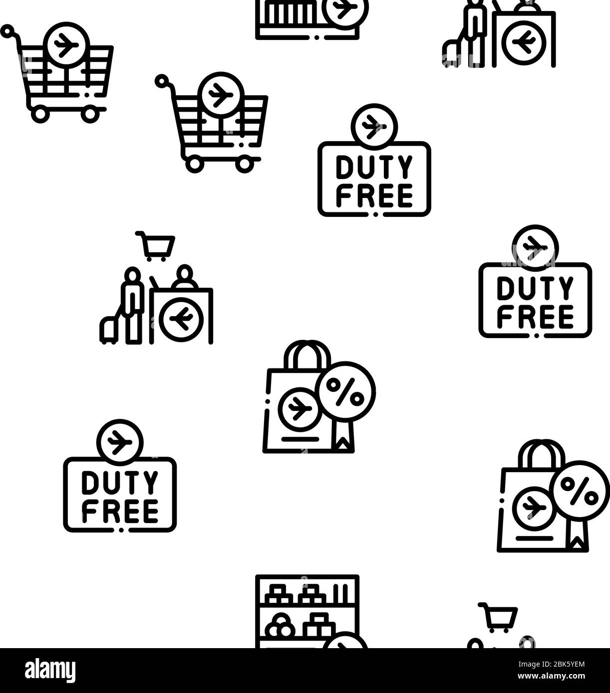 Duty Free Shop Store Seamless Pattern Vector Stock Vector Image & Art ...