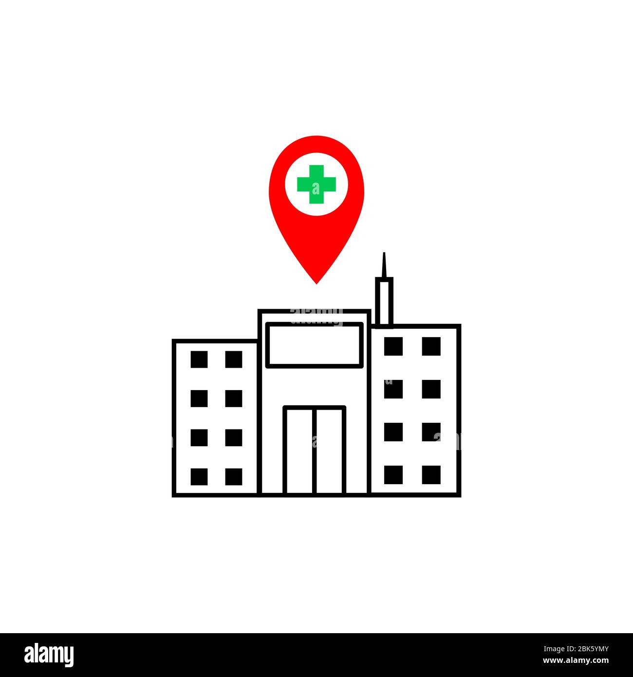 Hospital location vector graphic design illustration template Stock ...