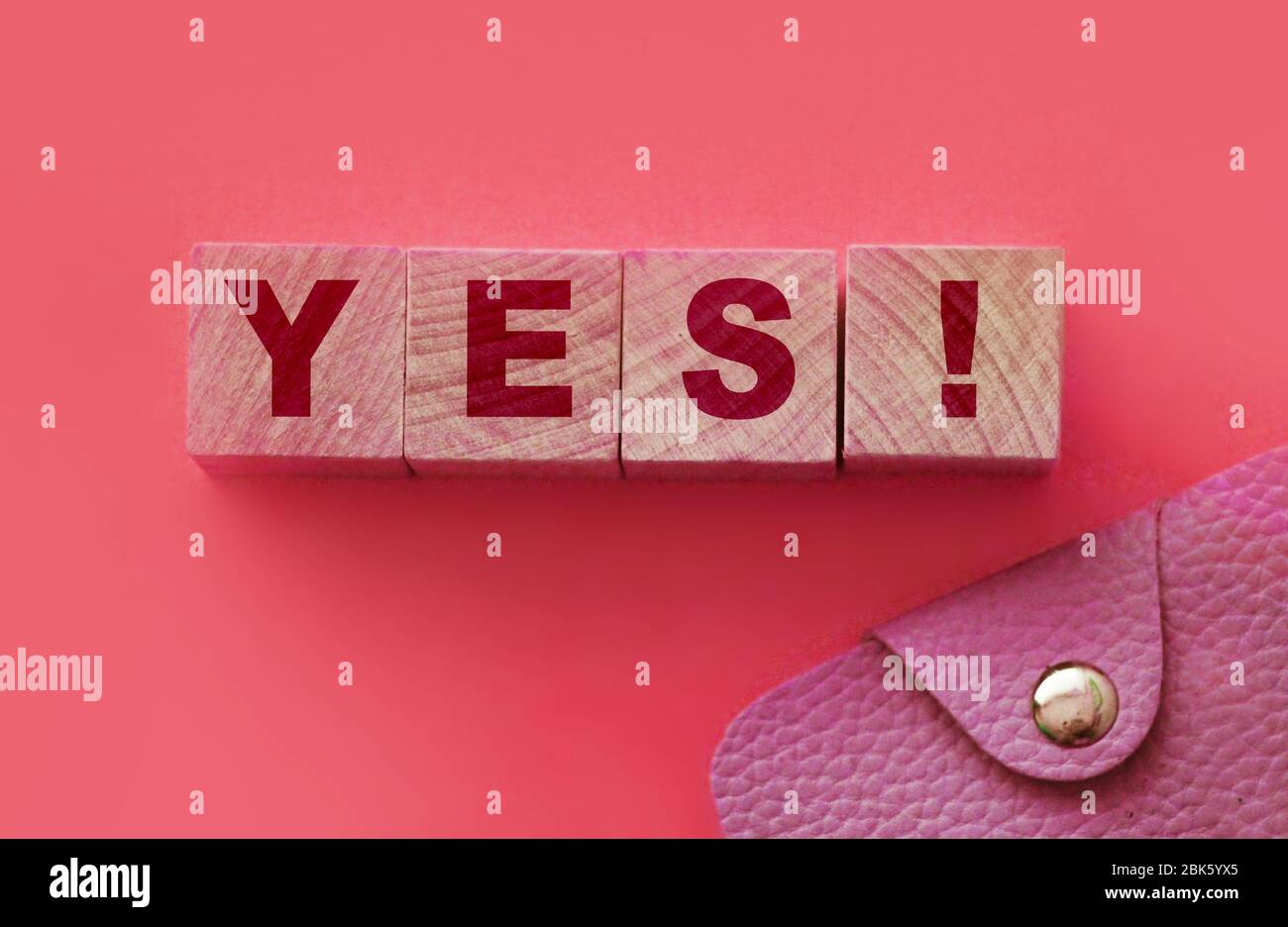 Yes word written on wooden blocks. Business, motivation and education ...