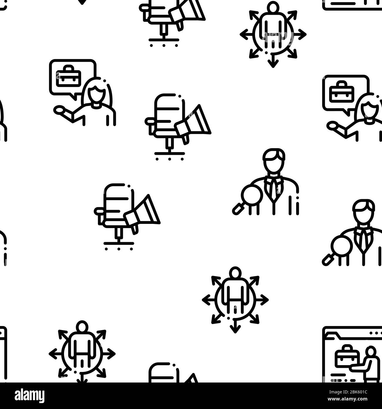 Recruitment And Research Employee Seamless Pattern Vector Stock Vector ...